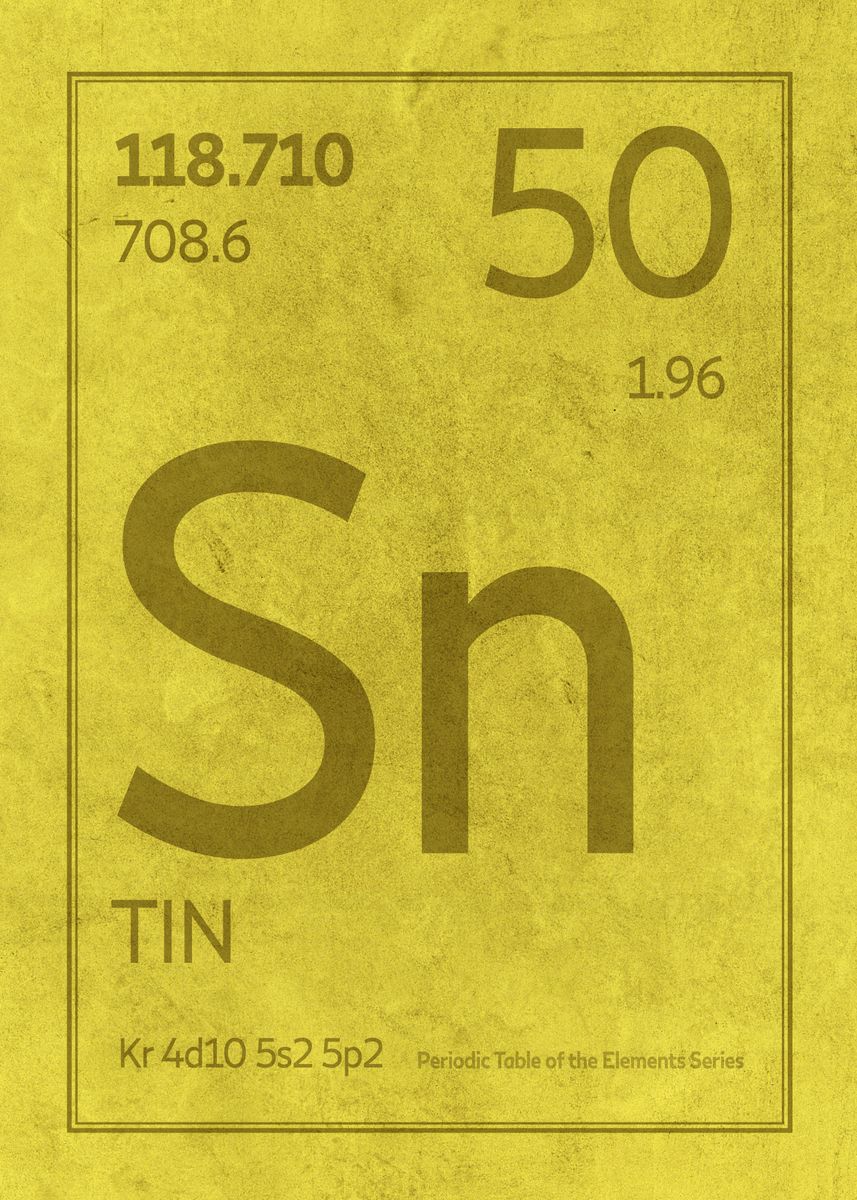 'Tin Chemical Symbol Sn' Poster, picture, metal print, paint by Design ...