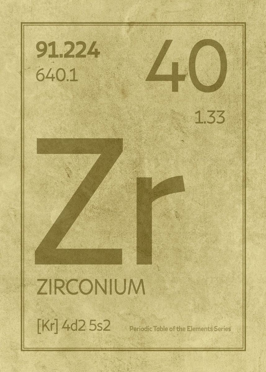 'Zirconium Chemical Symbol' Poster by Design Turnpike | Displate