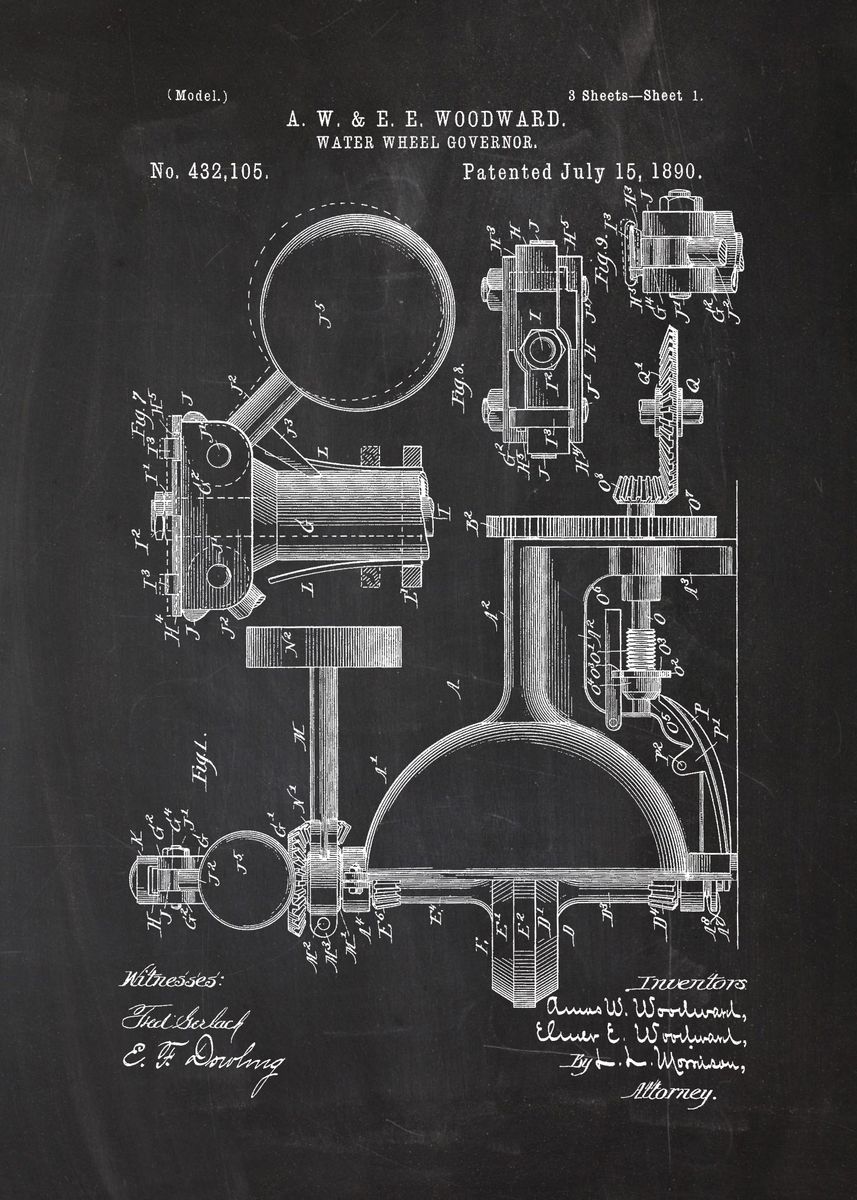 'Water Wheel Governor' Poster, picture, metal print, paint by Nicram K ...