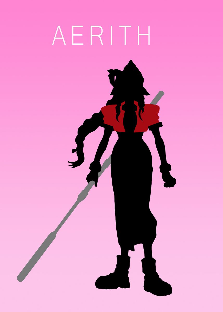 'Minimalist Aerith' Poster, picture, metal print, paint by Apo geesus ...