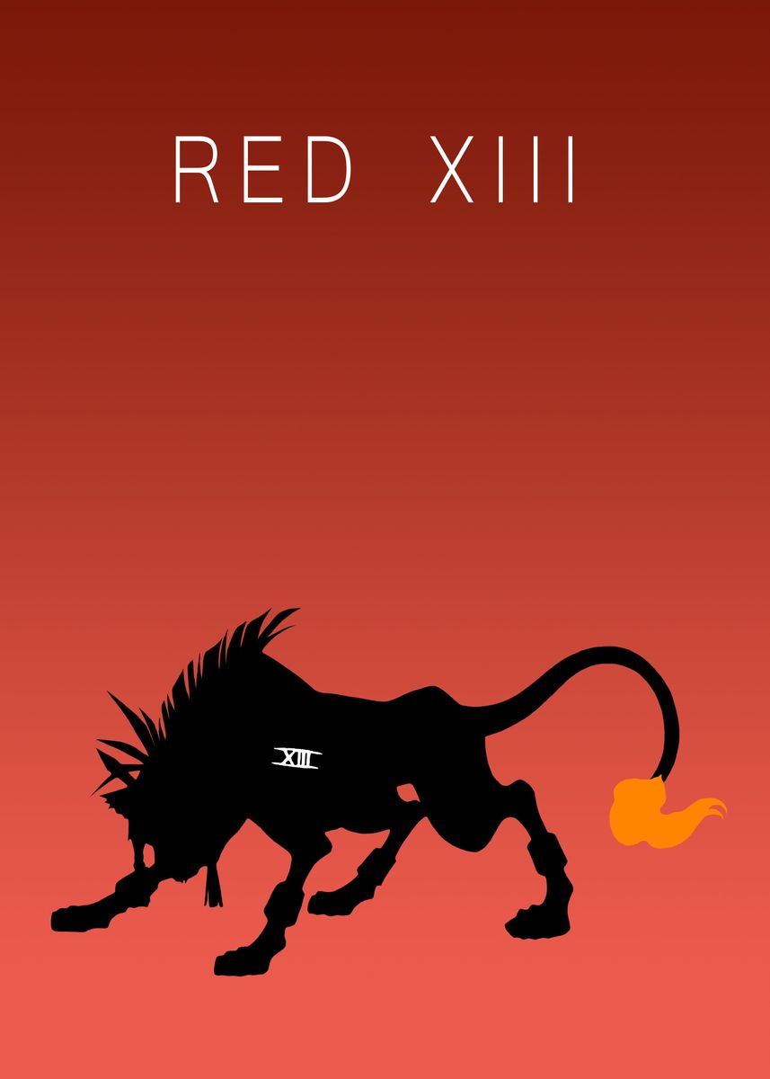 'Minimalist Red XIII' Poster by Apo geesus | Displate