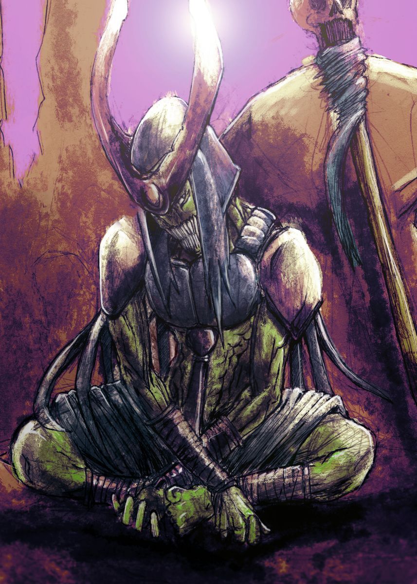 'Alien Shaman' Poster, picture, metal print, paint by Rui Lugarinho ...