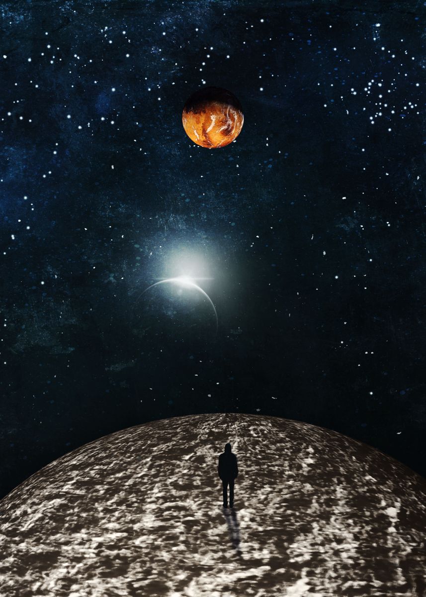 'aLone cosmic solitude' Poster, picture, metal print, paint by Dirk ...
