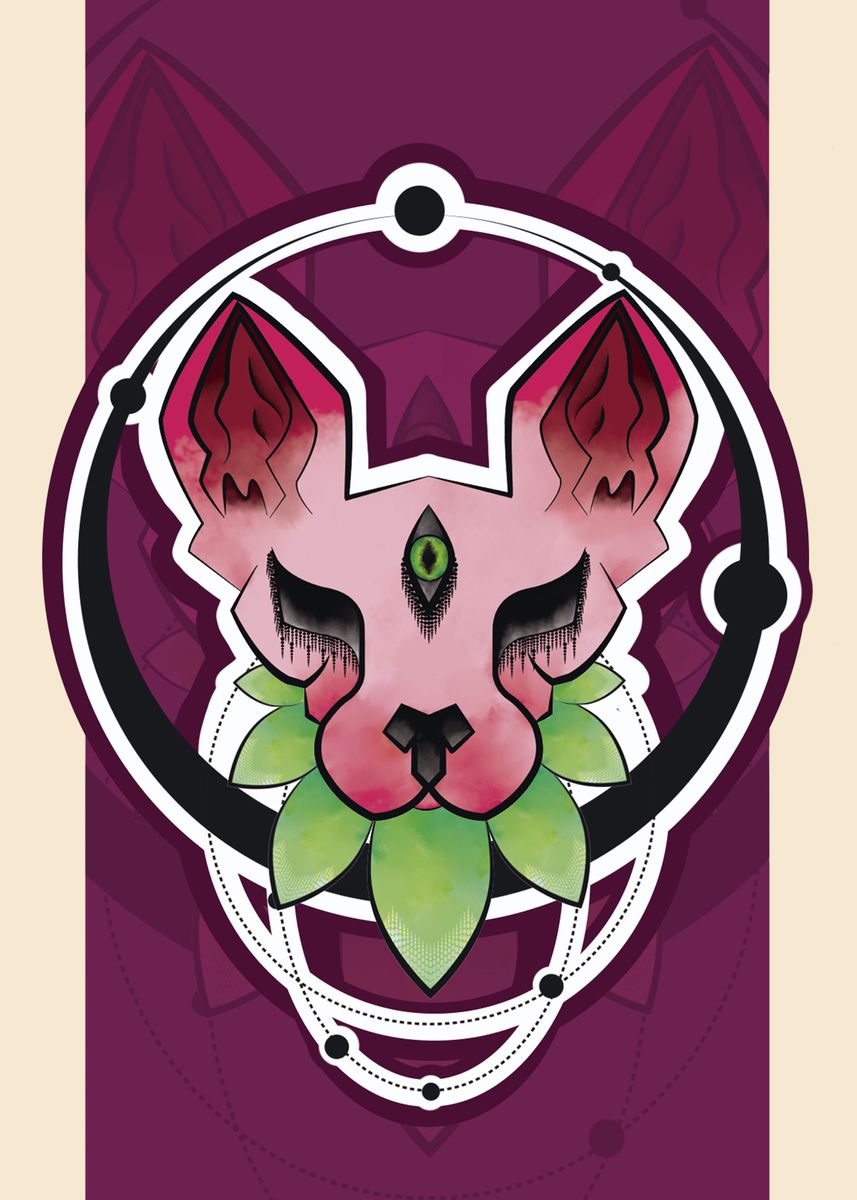 'Cat Demon ' Poster by Daniel Fandiño | Displate