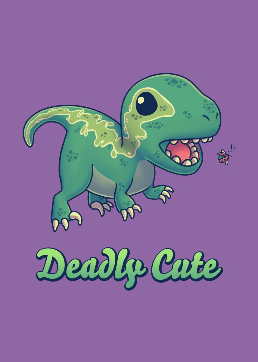'Deadly Cute Velociraptor' Poster, picture, metal print, paint by ...