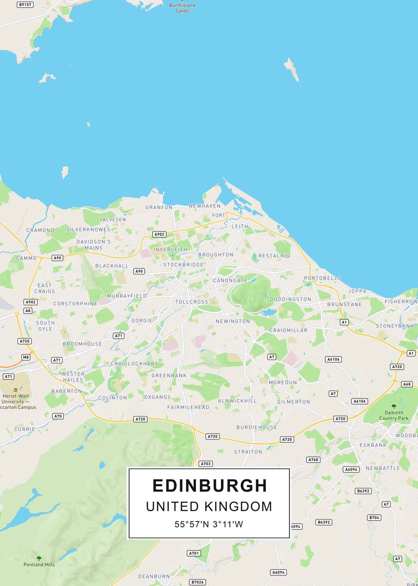 'Edinburgh map' Poster by Iwoko | Displate