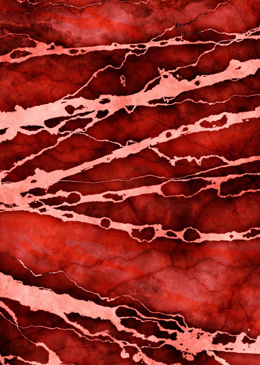 'MARBLED VALIANT POPPY-2' Poster, picture, metal print, paint by Pia ...