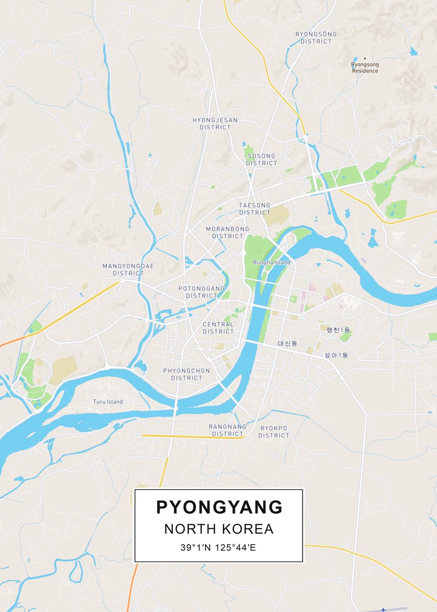 'Pyongyang map' Poster by Iwoko | Displate