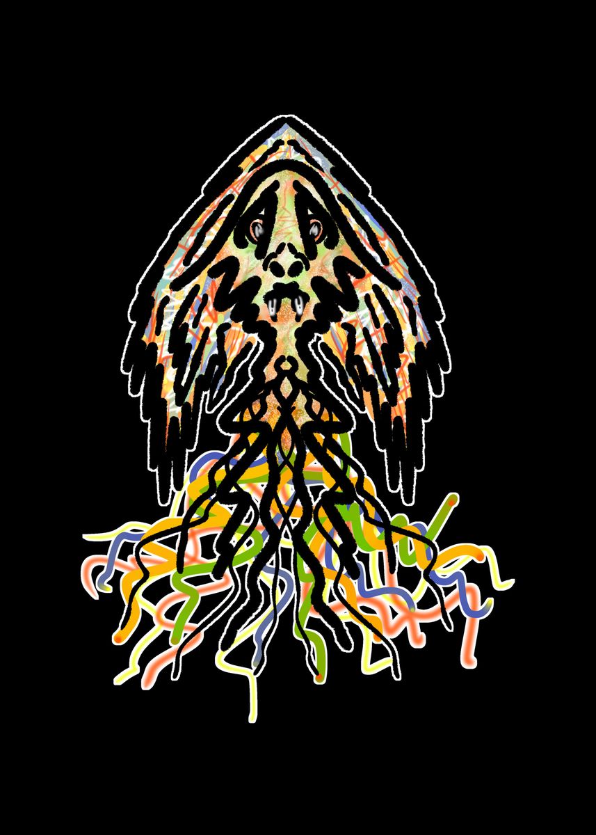 'Vampire Jellyfish' Poster, picture, metal print, paint by Vincent J ...