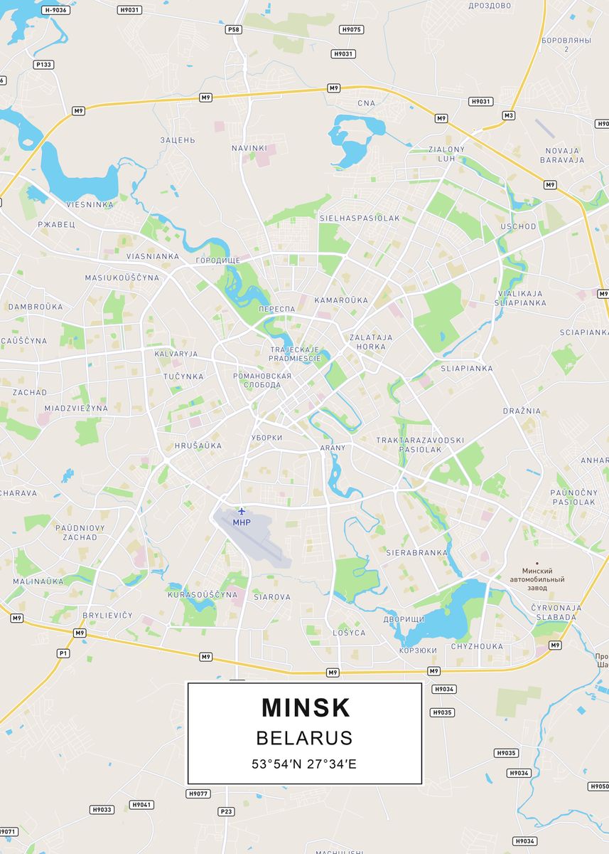 'Minsk map' Poster by Iwoko | Displate