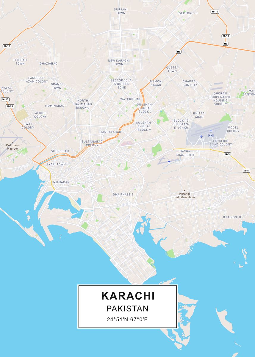 'Karachi map' Poster by Iwoko | Displate