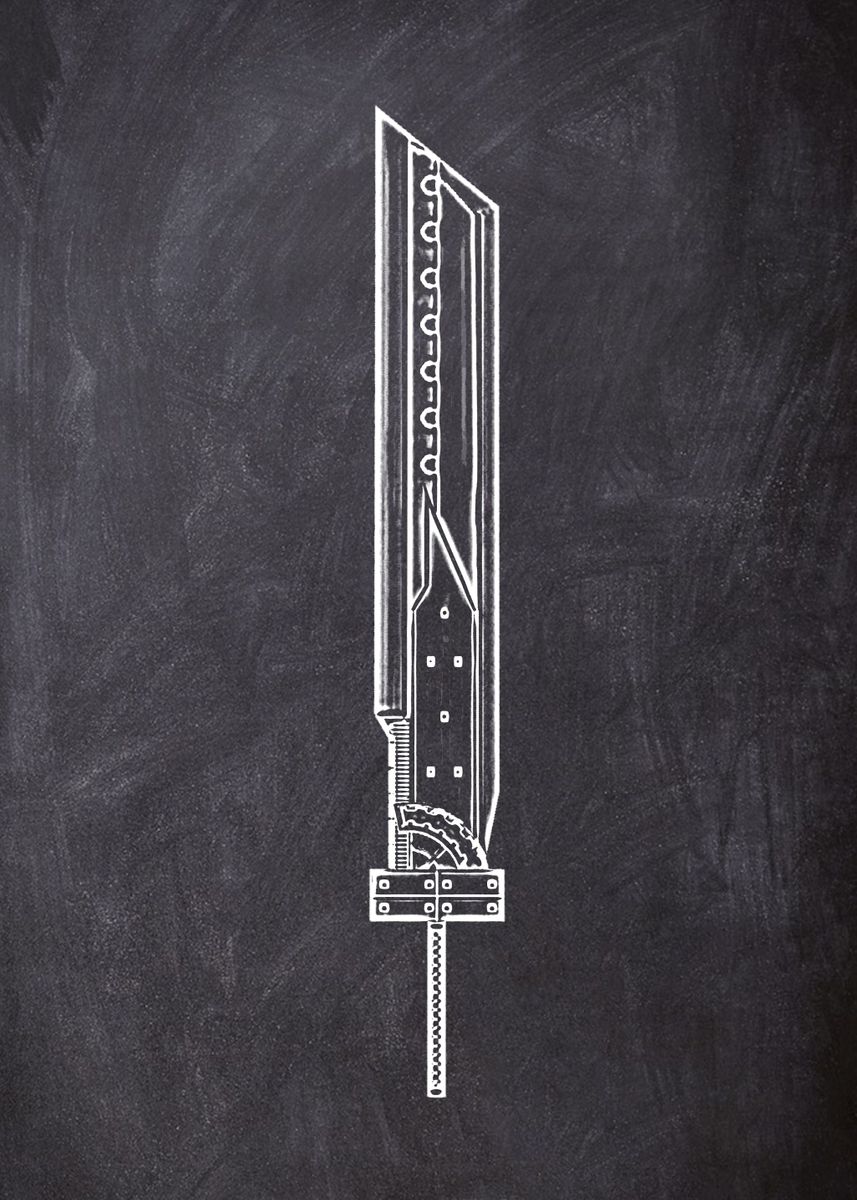 'Chalk fantasy sword 2' Poster, picture, metal print, paint by Freak ...
