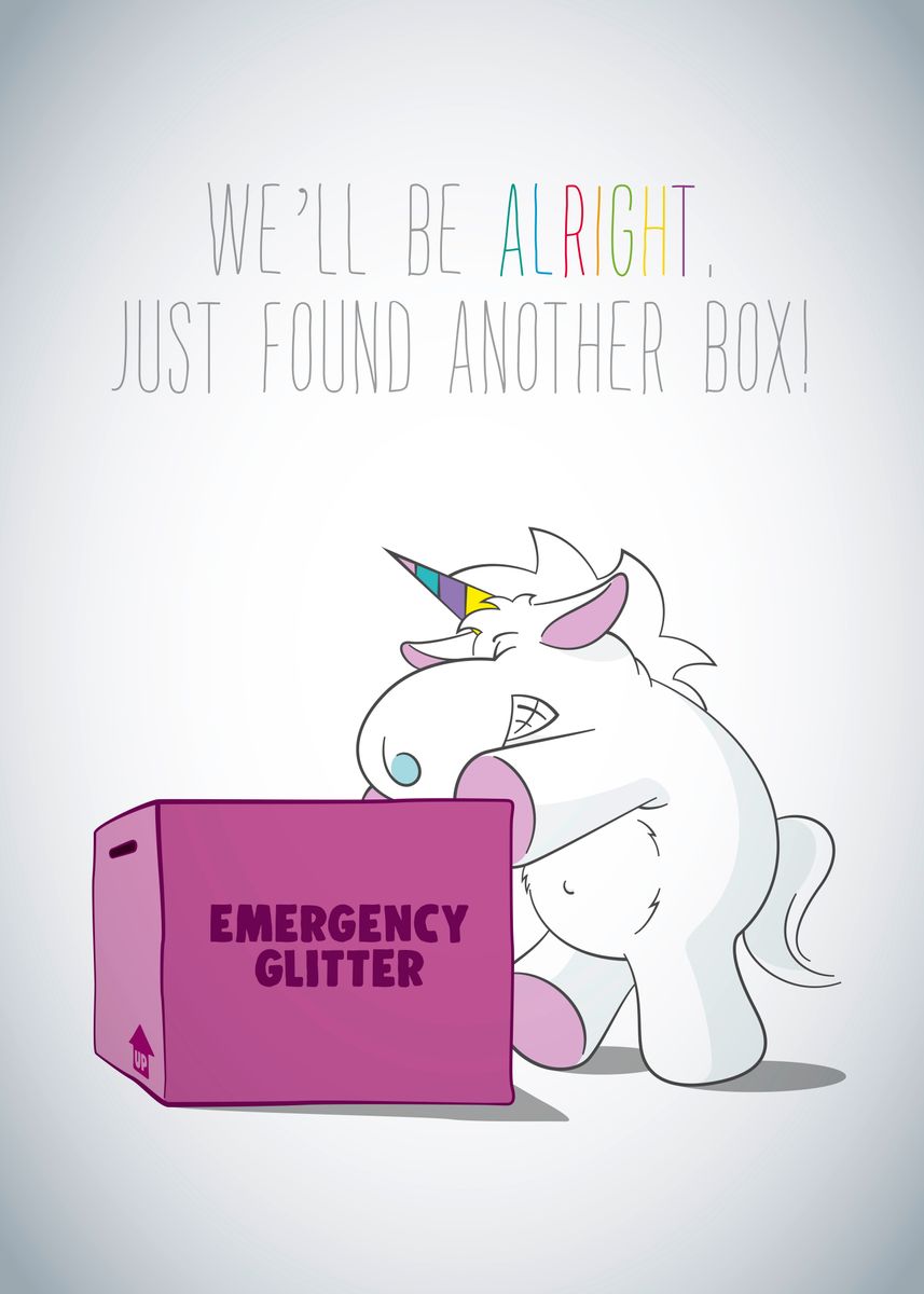 'Emergency glitter' Poster by Pencil Case | Displate