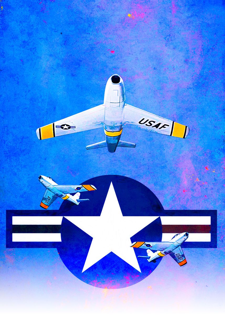 'North American Sabre Jets' Poster by Pitmatic | Displate