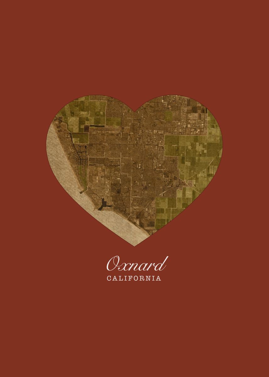 'I Heart Oxnard California ' Poster, picture, metal print, paint by ...