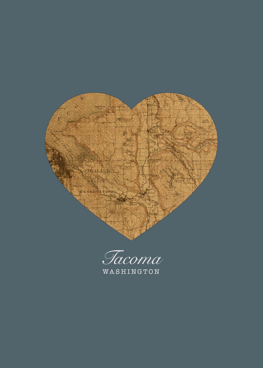 'I Heart Tacoma Washington ' Poster by Design Turnpike | Displate