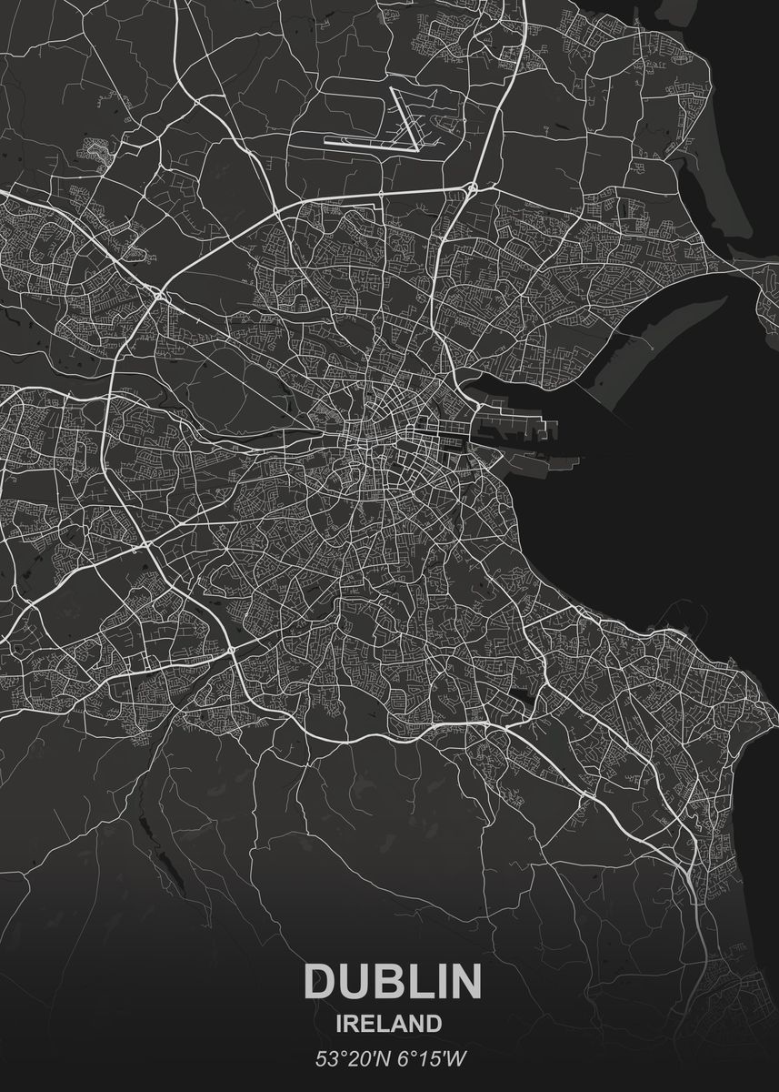 'Dublin city map' Poster by Iwoko | Displate