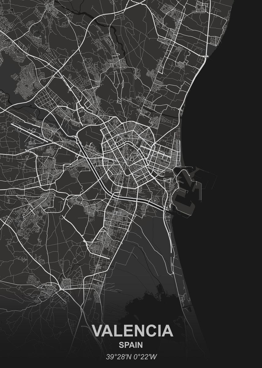 'Valencia city map' Poster by Iwoko | Displate