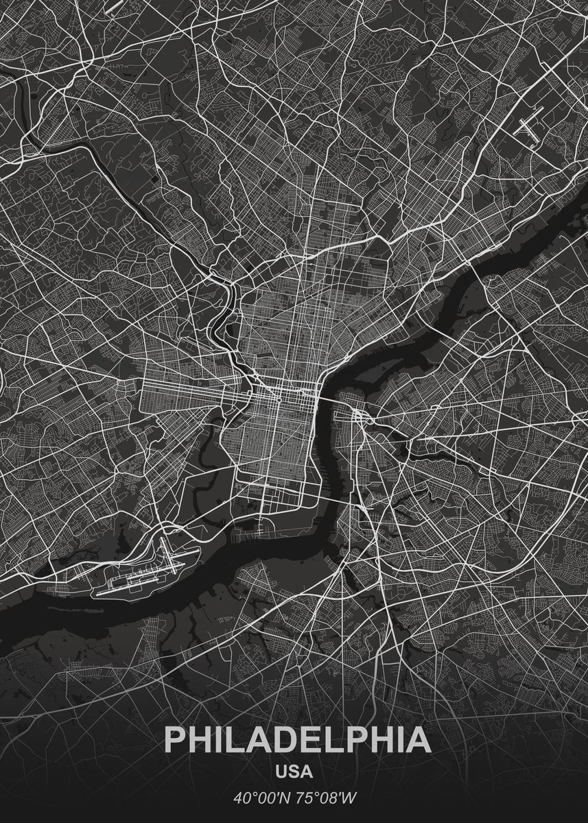 'Philadelphia city map' Poster by Iwoko | Displate