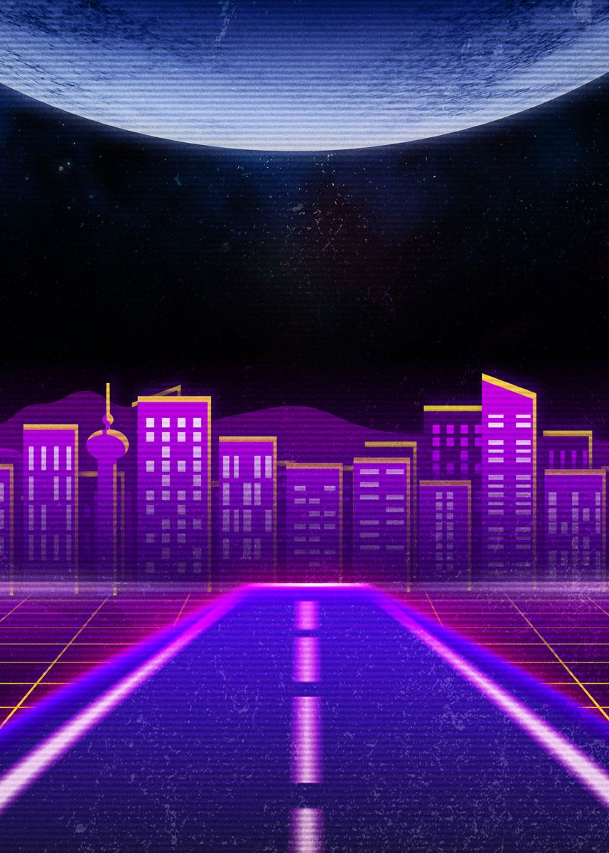 'Retri city' Poster, picture, metal print, paint by Freak Creator ...