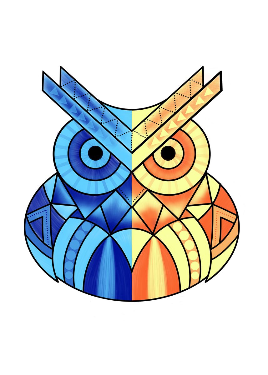 'Geometric Owl' Poster by Crispy World | Displate