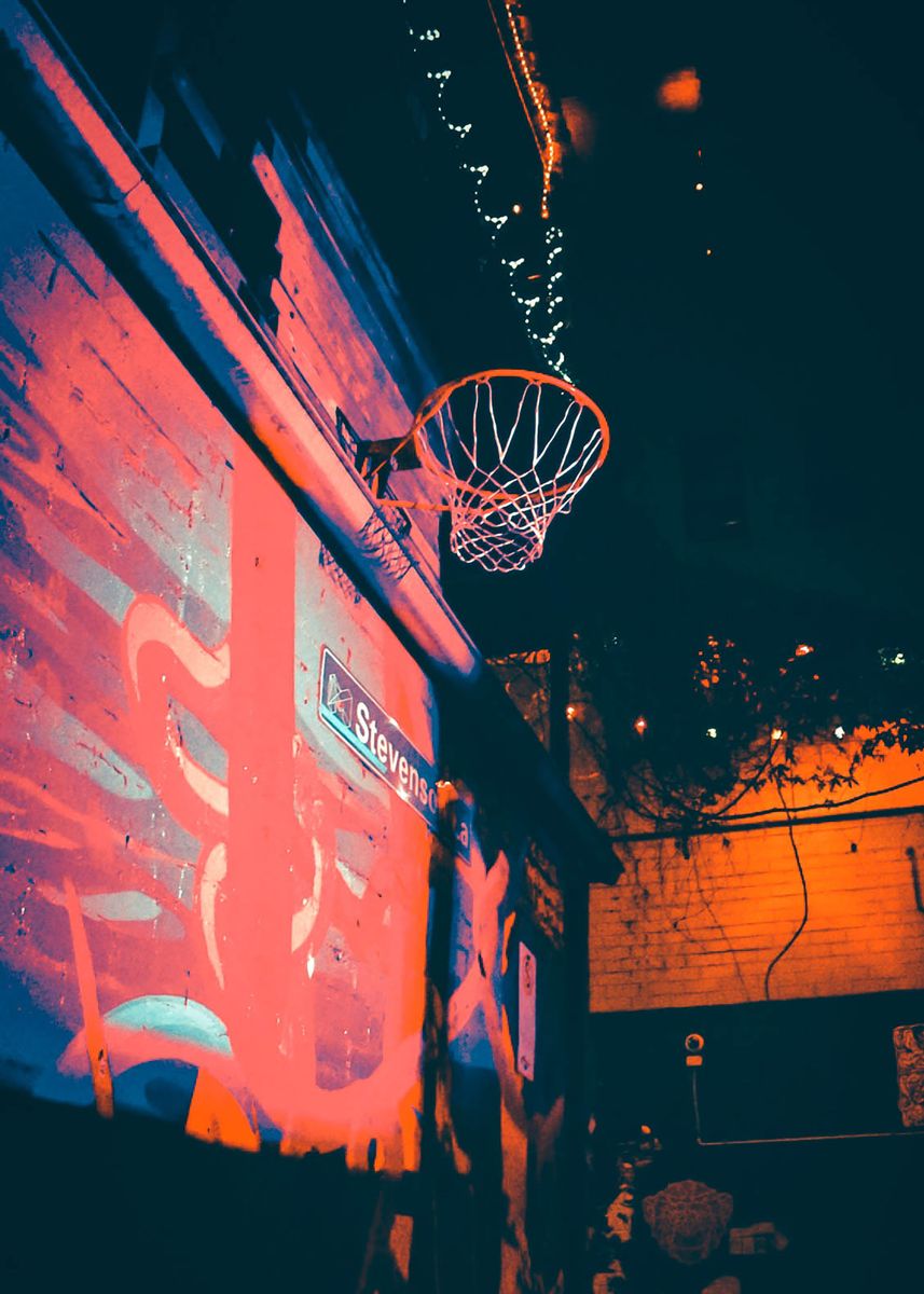 'Neon Basketball Photograph' Poster, picture, metal print, paint by ...