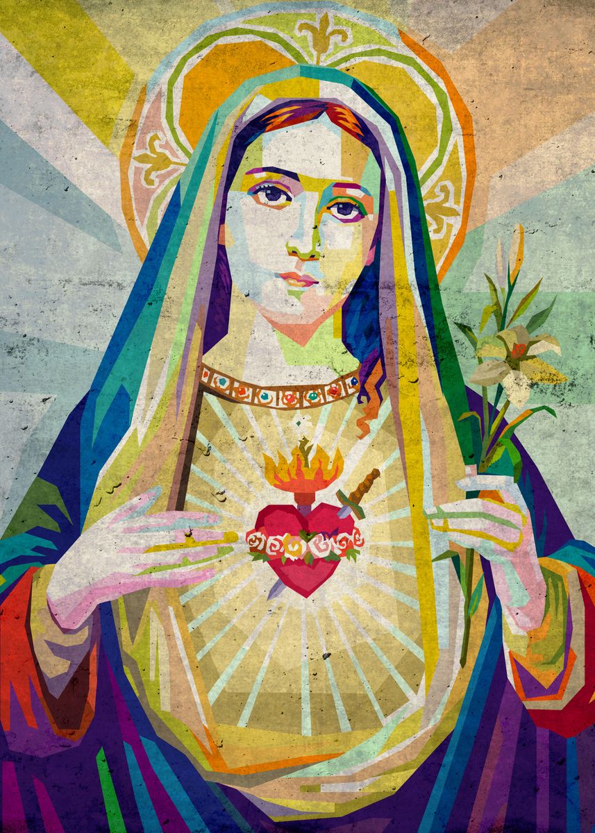 'The Virgin Mary' Poster, picture, metal print, paint by Acongraphic ...