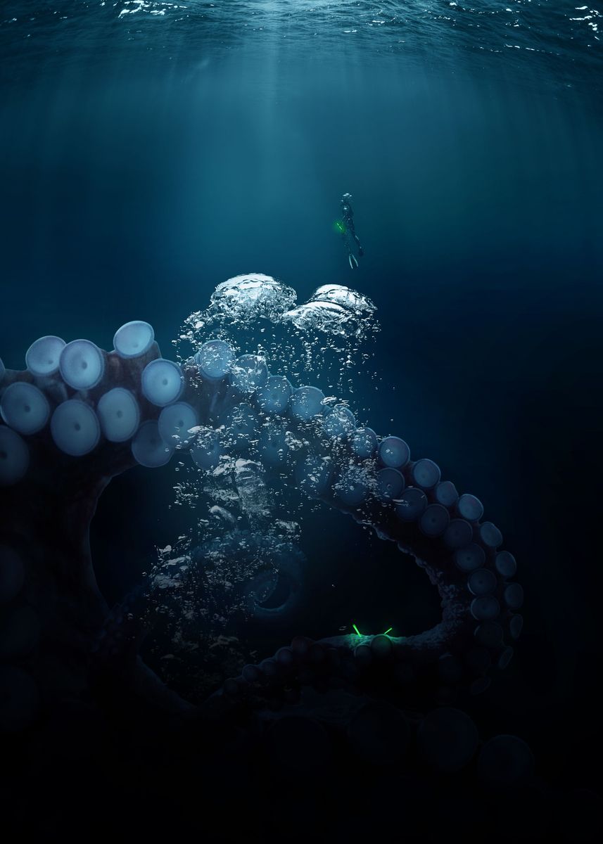 'Abyss' Poster, picture, metal print, paint by Alex | Displate