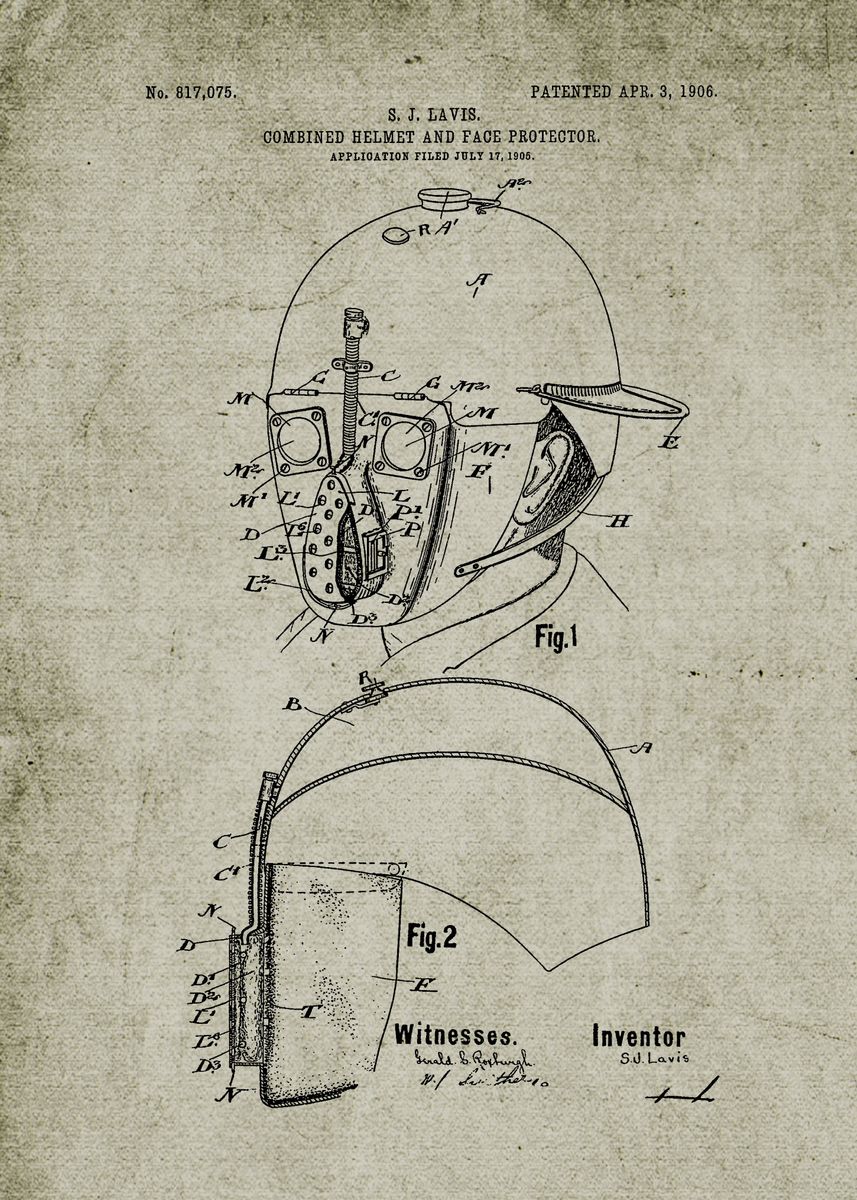 'Helmet and Face Protector' Poster by Nicram K | Displate