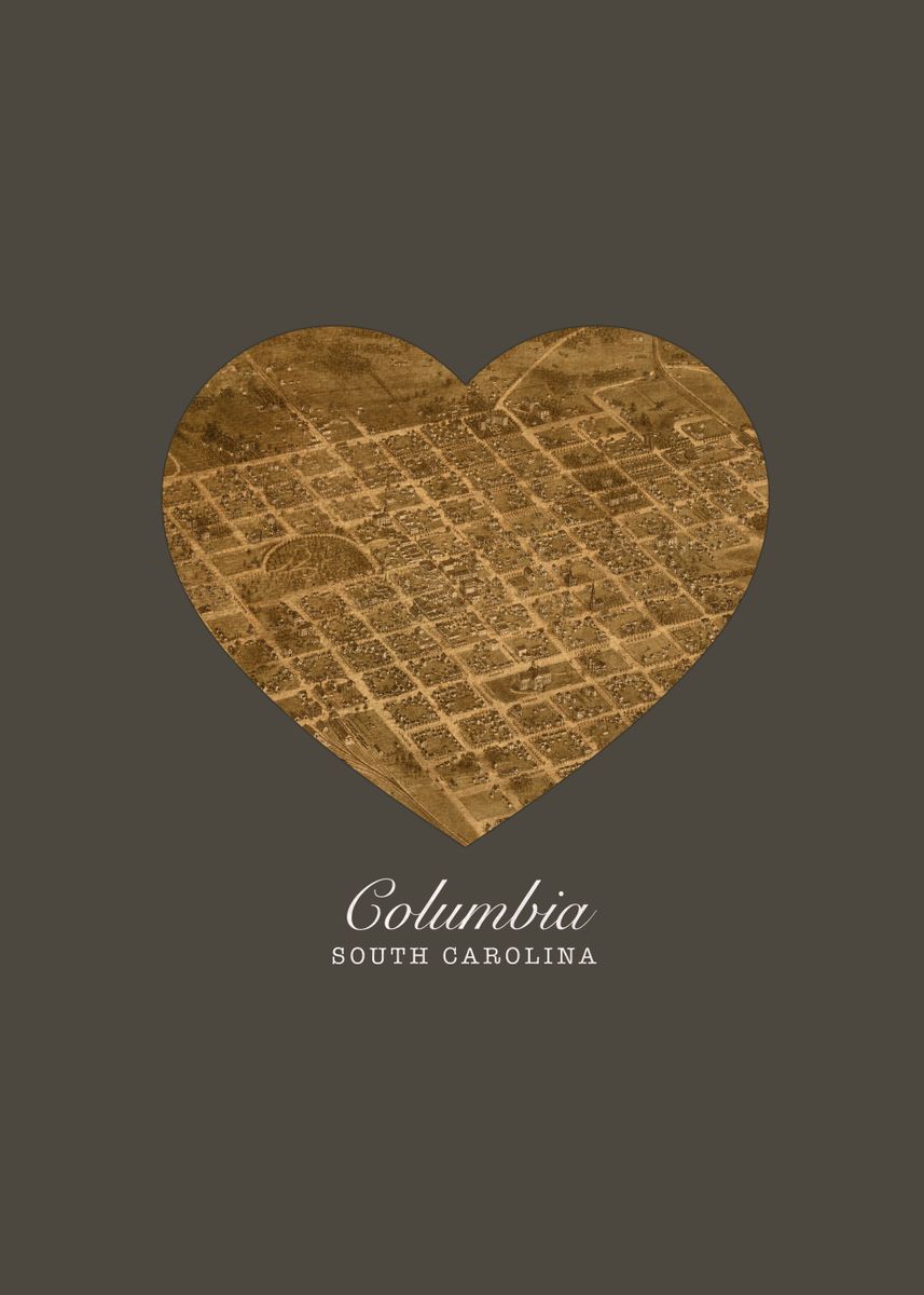 'I Heart Columbia SC' Poster, picture, metal print, paint by Design ...