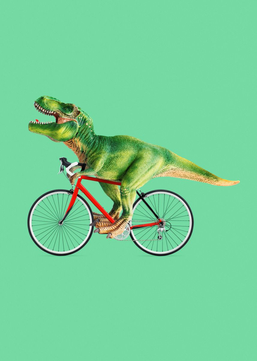 'T-Rex Bike' Poster, picture, metal print, paint by Jonas Loose | Displate