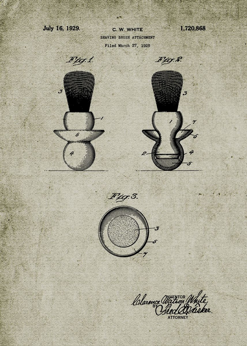 'Shaving Brush Attachment' Poster, picture, metal print, paint by ...