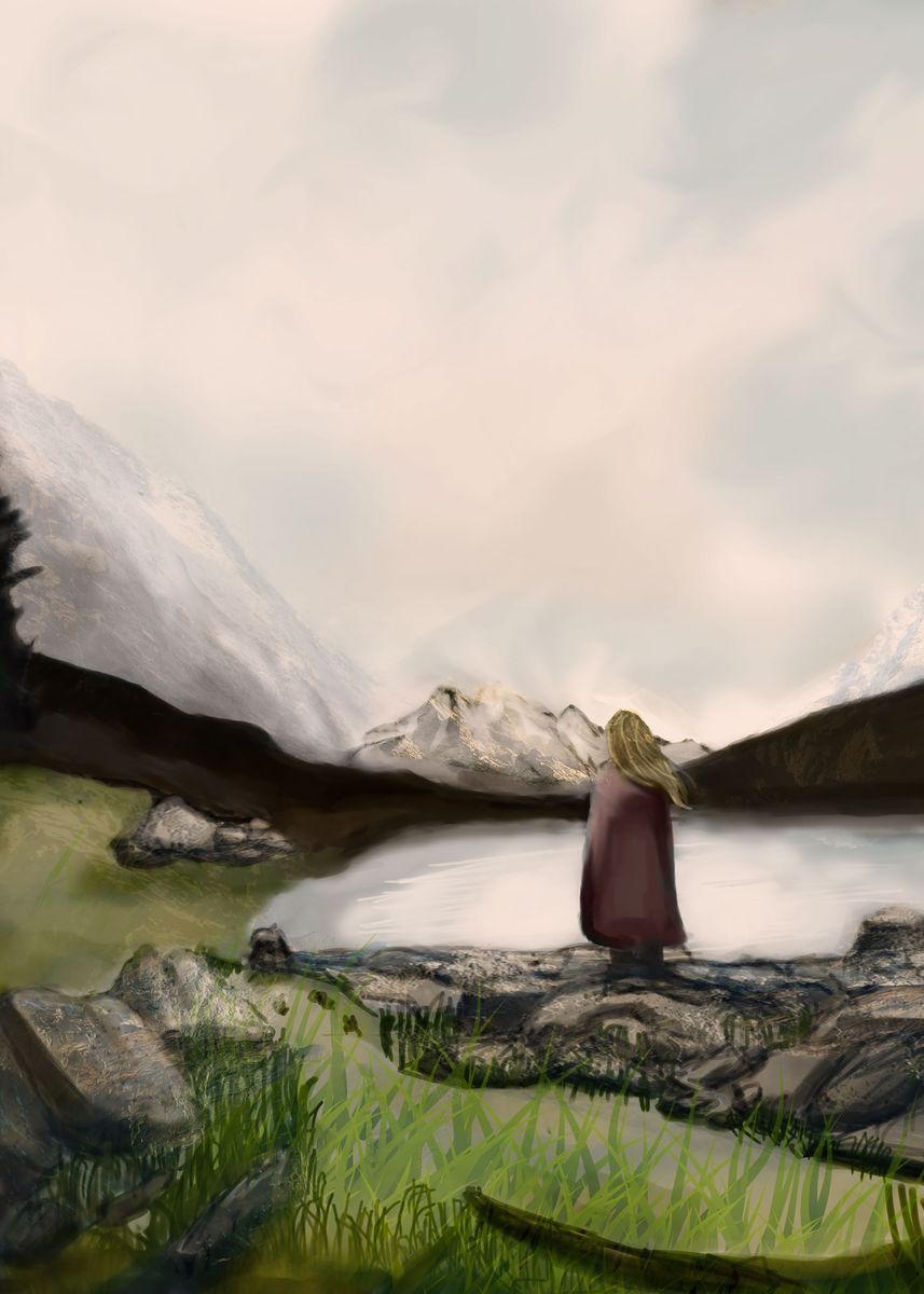 'land escape' Poster, picture, metal print, paint by Omaar Aliii | Displate