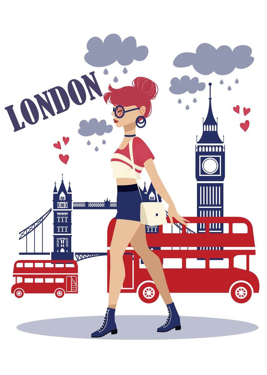'I love london' Poster by Daniela Rinaldi | Displate