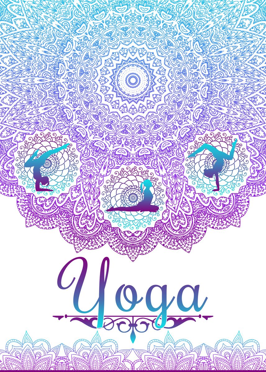 'Yoga Mandala' Poster, picture, metal print, paint by Dann | Displate