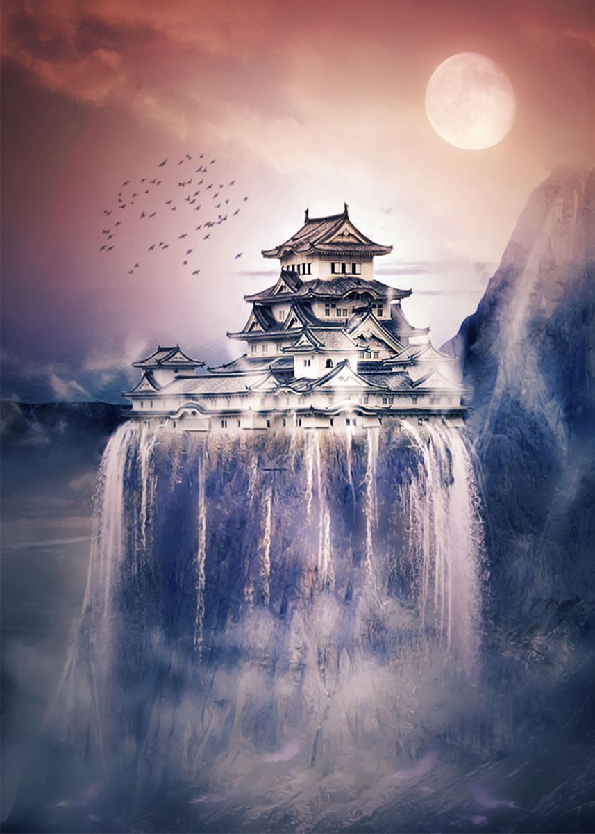 'Japan Castle ' Poster, picture, metal print, paint by Lena Dream ...