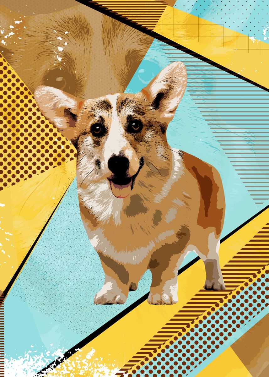 'Welsh Corgi' Poster, picture, metal print, paint by Lioudmila Perry ...
