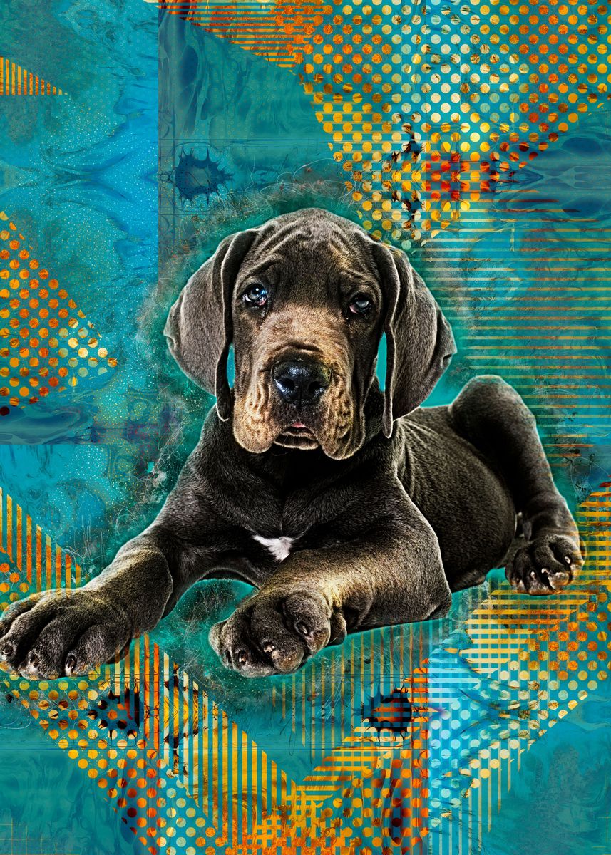 'Great Dane Puppy ' Poster by Lioudmila Perry | Displate