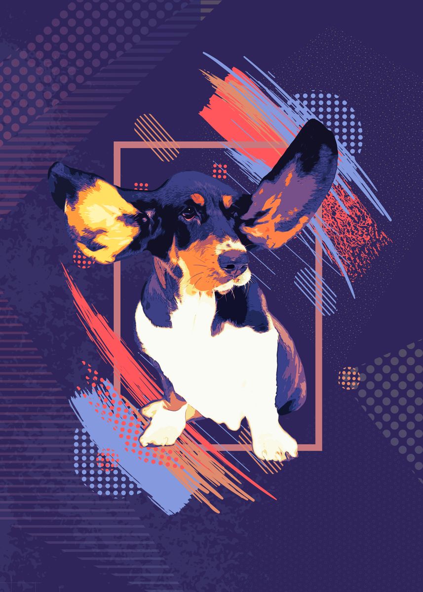 'Basset Hound' Poster, picture, metal print, paint by Lioudmila Perry ...