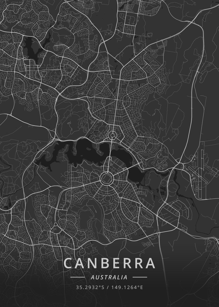'Canberra, Australia' Poster by Designer Map Art | Displate