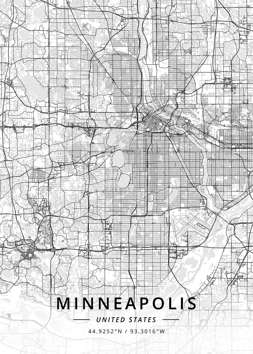 'Minneapolis, United States' Poster by Designer Map Art | Displate