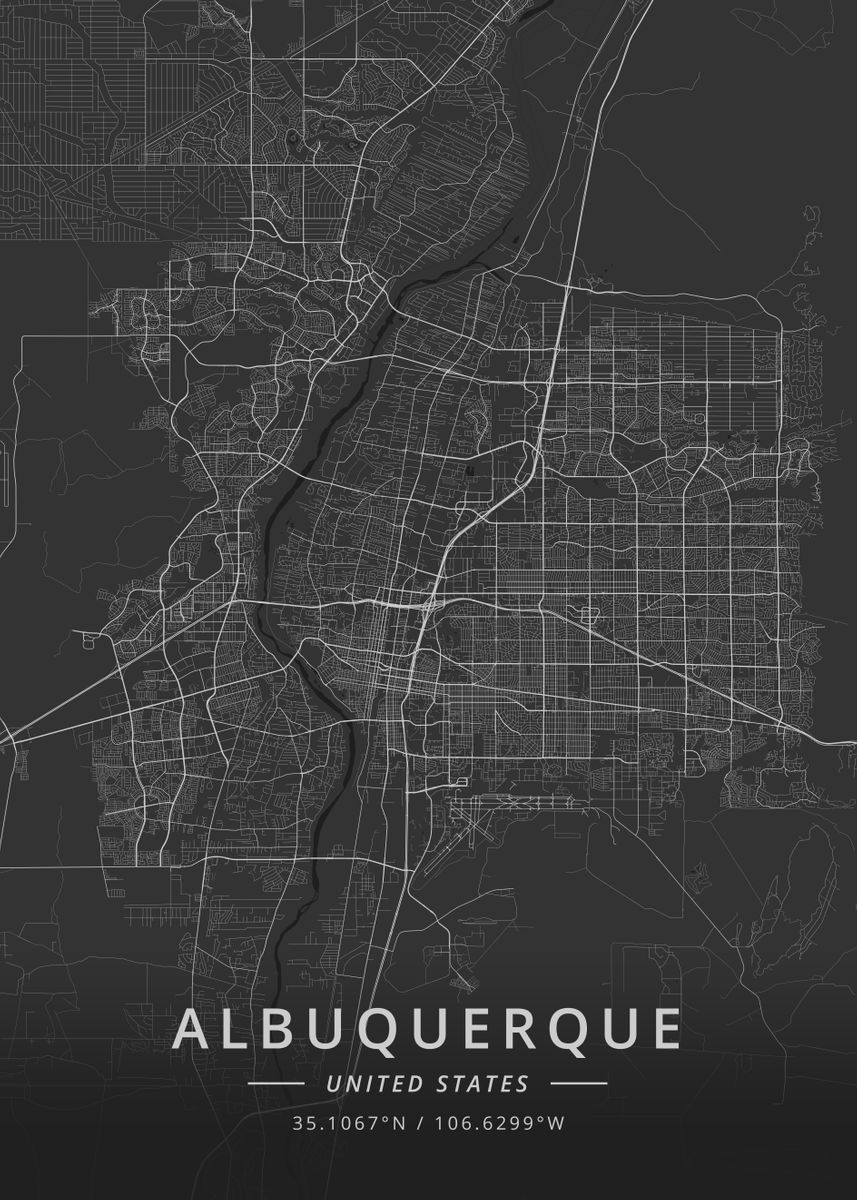 'Albuquerque, United States' Poster by Designer Map Art | Displate