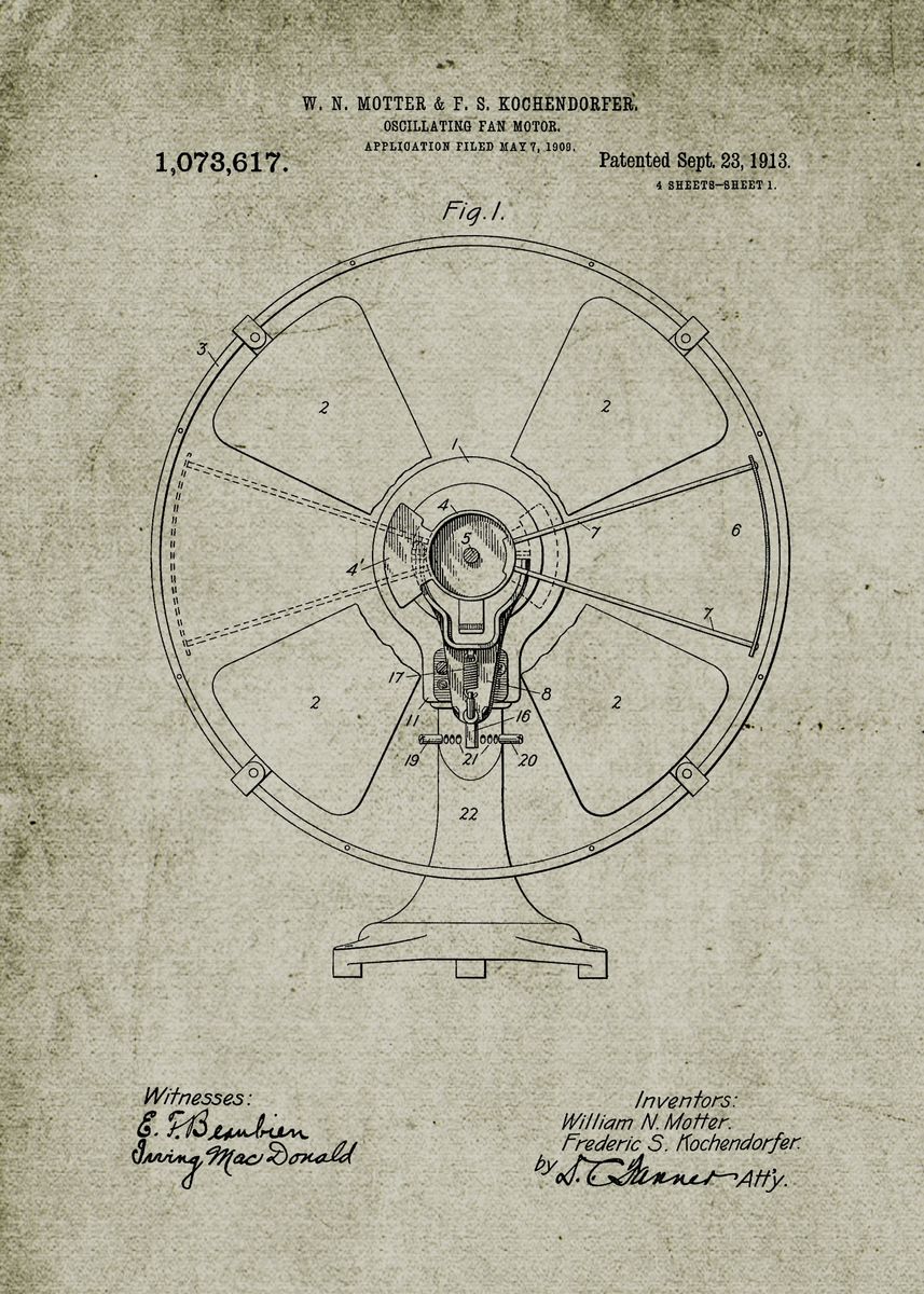 'Oscillating Fan Motor' Poster, picture, metal print, paint by Nicram K ...