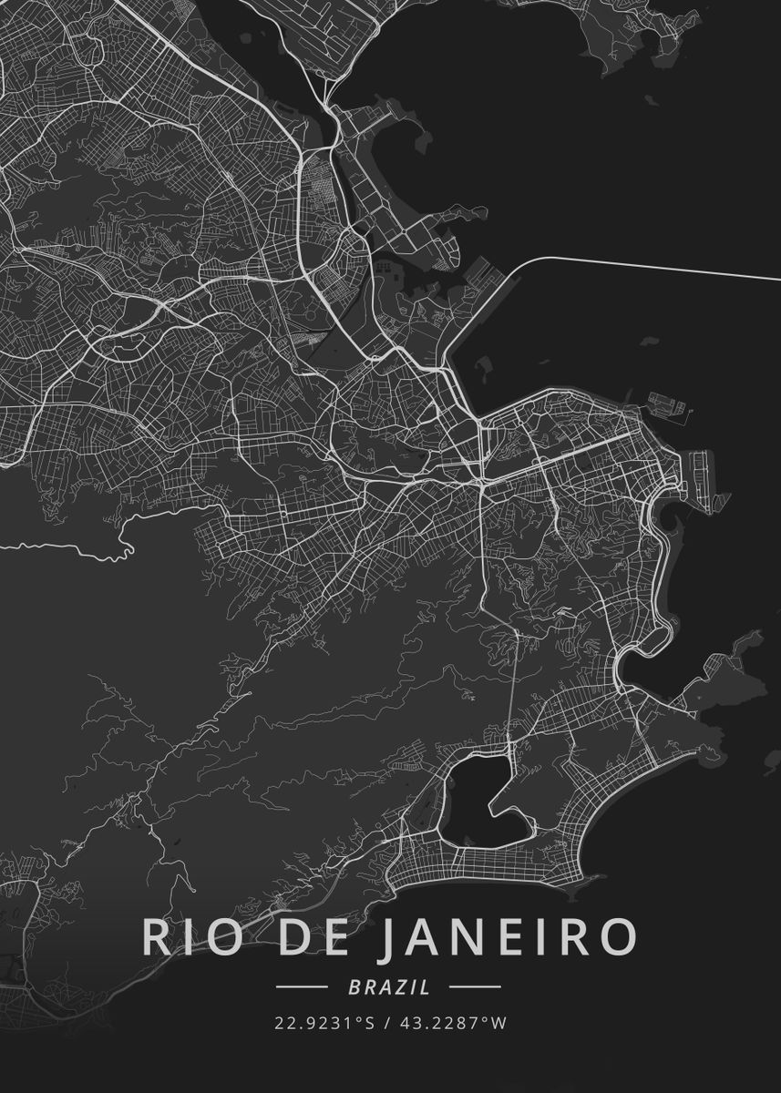 'Rio De Janeiro, Brazil' Poster, picture, metal print, paint by ...