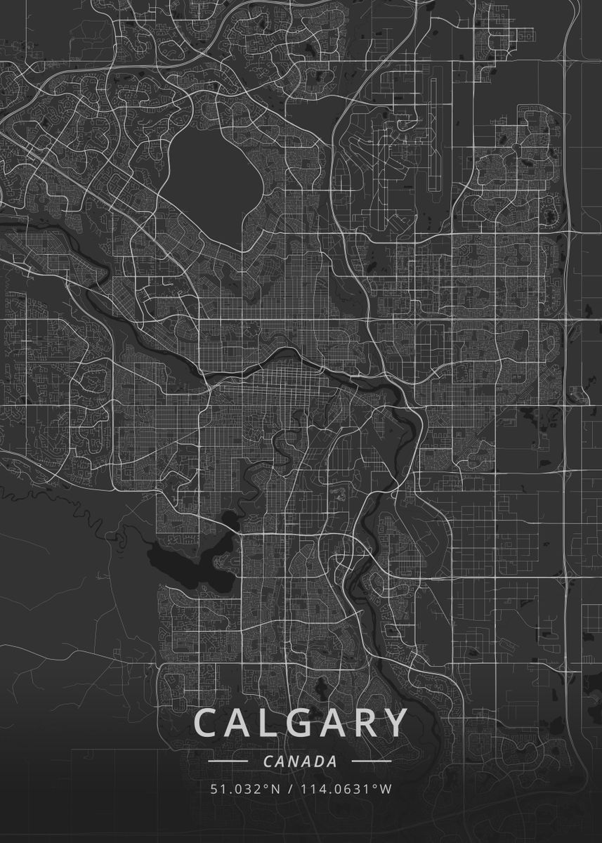 'Calgary, Canada' Poster by Designer Map Art | Displate