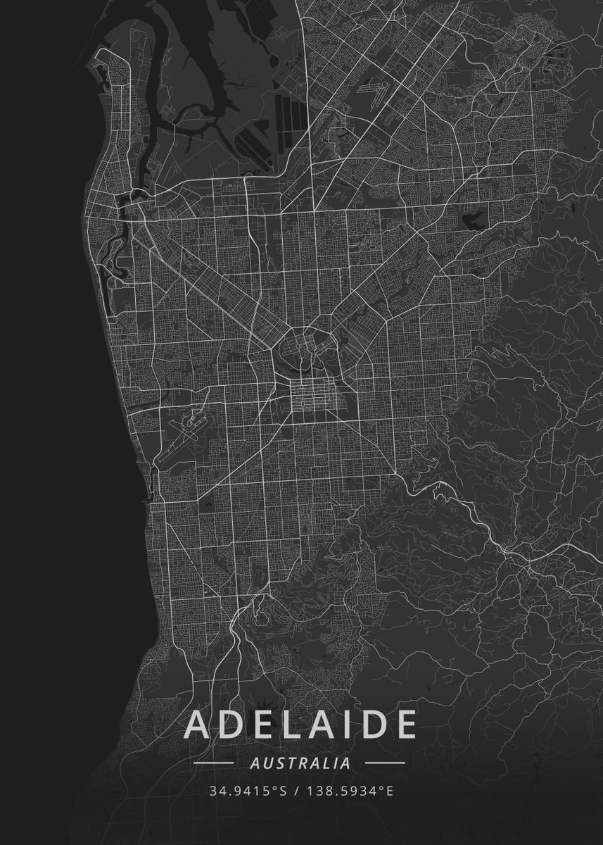 'Adelaide, Australia' Poster, picture, metal print, paint by Designer ...