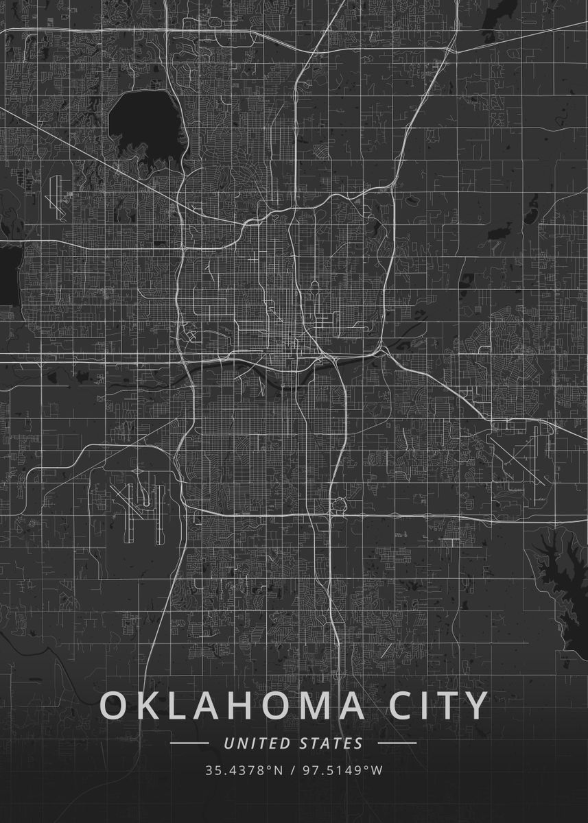 'Oklahoma City, US' Poster by Designer Map Art | Displate