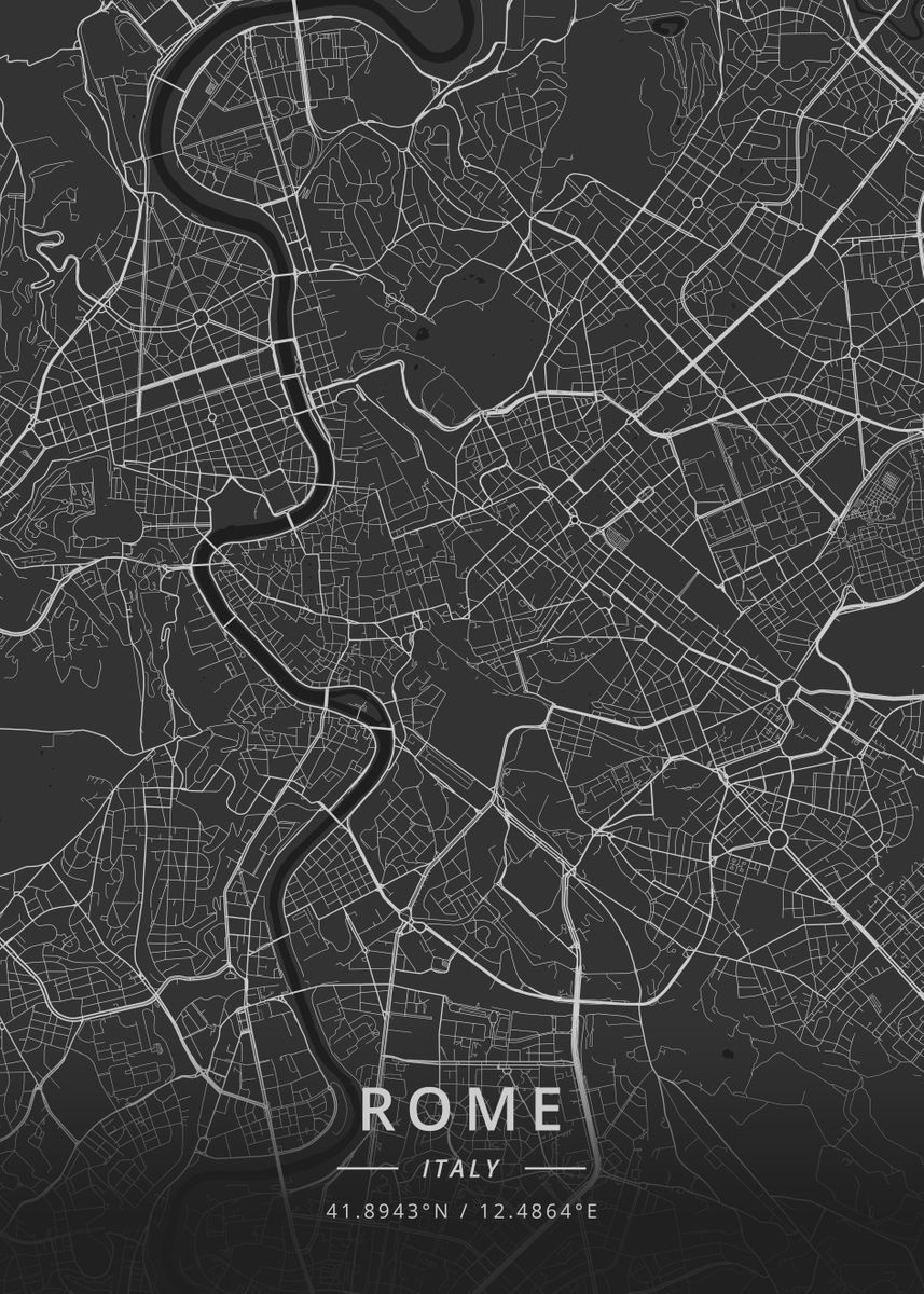 'Rome, Italy' Poster, picture, metal print, paint by Designer Map Art ...