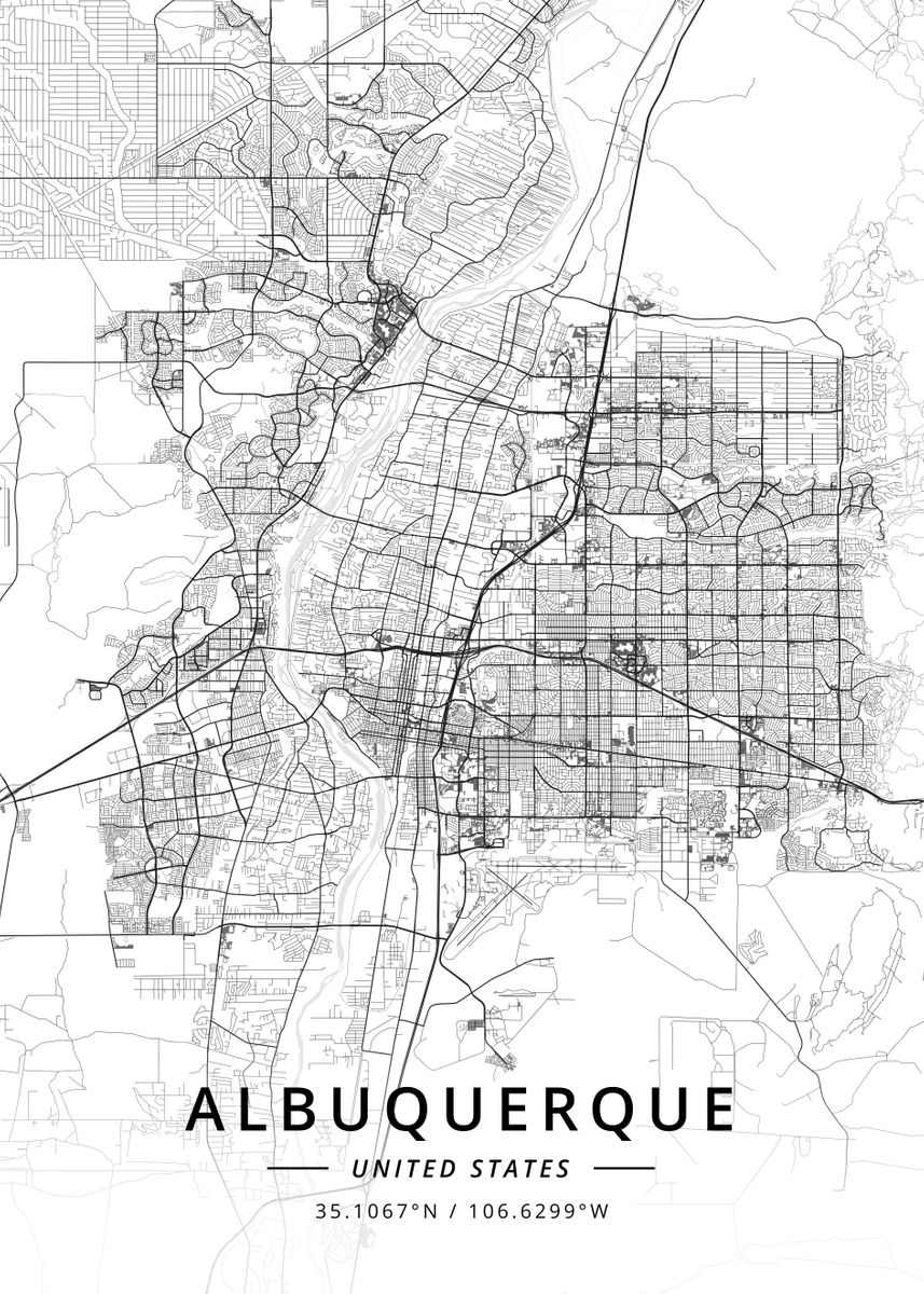 'Albuquerque, United States' Poster by Designer Map Art | Displate
