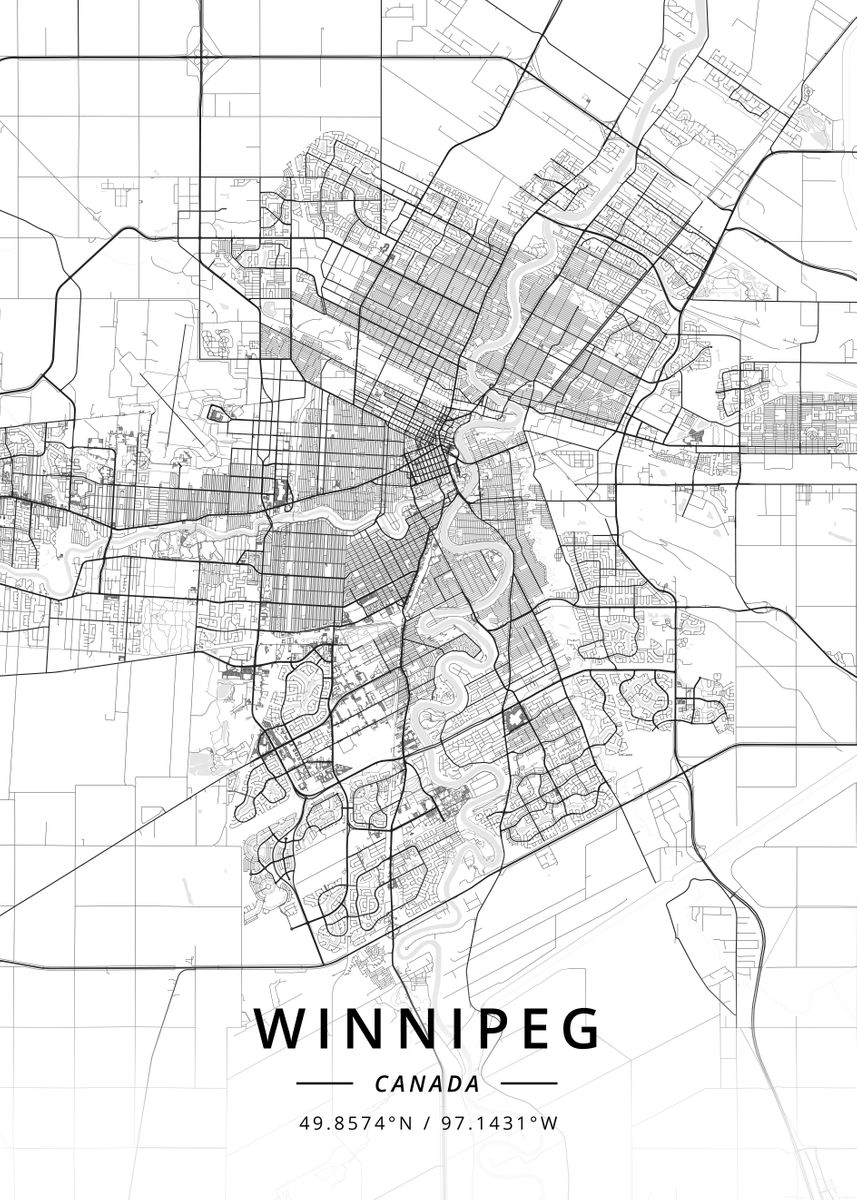 'Winnipeg, Canada' Poster by Designer Map Art | Displate
